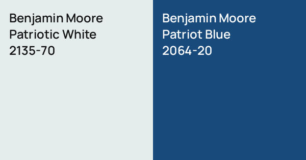 Benjamin Moore Patriotic White vs. Benjamin Moore Patriot Blue comparison