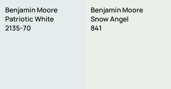 Benjamin Moore Patriotic White vs. Benjamin Moore Snow Angel comparison