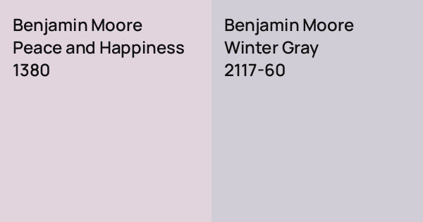Benjamin Moore Peace and Happiness vs. Benjamin Moore Winter Gray comparison