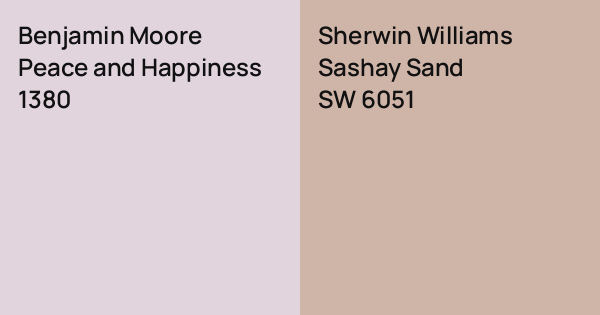 Benjamin Moore Peace and Happiness vs. Sherwin Williams Sashay Sand ...