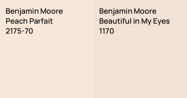 Benjamin Moore Peach Parfait vs. Benjamin Moore Beautiful in My Eyes ...