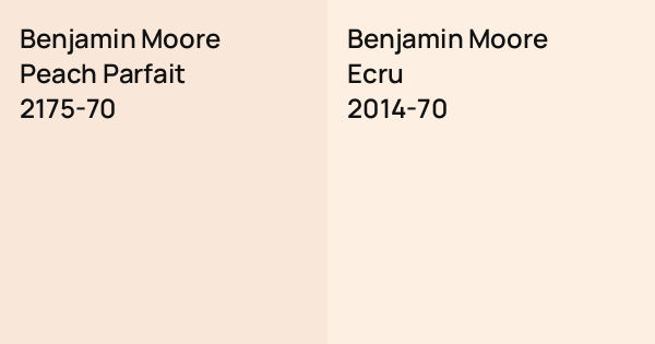 Benjamin Moore Peach Parfait vs. Benjamin Moore Ecru comparison