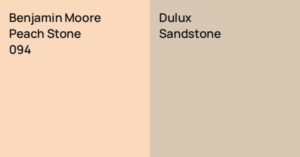 Benjamin Moore Peach Stone vs. Dulux Sandstone comparison