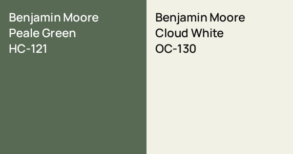 Benjamin Moore Peale Green vs. Benjamin Moore Cloud White comparison