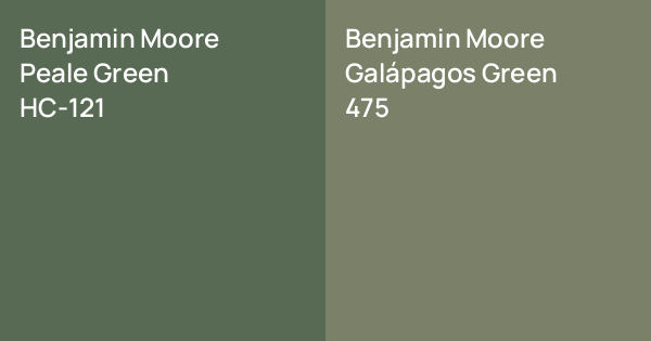 Benjamin Moore Peale Green vs. Benjamin Moore Galápagos Green comparison