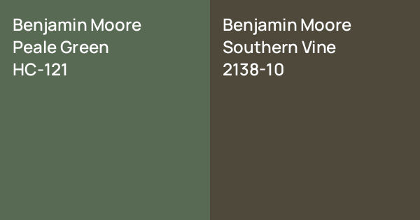 Benjamin Moore Peale Green vs. Benjamin Moore Southern Vine comparison