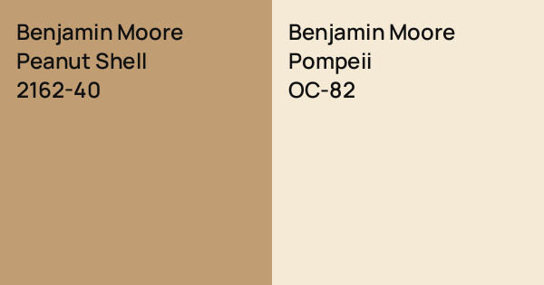 Benjamin Moore Peanut Shell vs. Benjamin Moore Pompeii comparison
