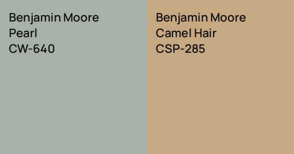 Benjamin Moore Pearl vs. Benjamin Moore Camel Hair comparison