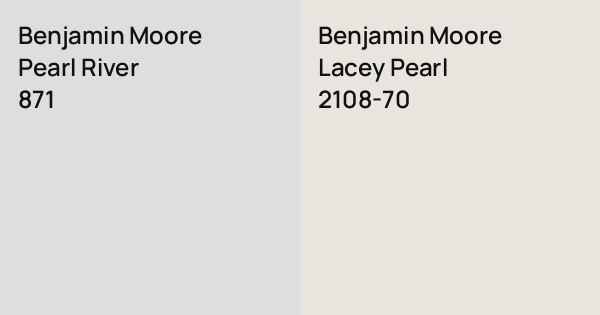 Benjamin Moore Pearl River vs. Benjamin Moore Lacey Pearl comparison