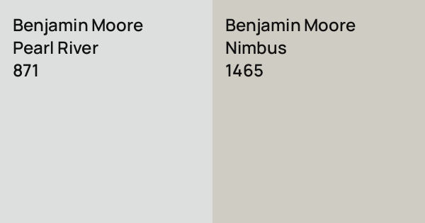Benjamin Moore Pearl River vs. Benjamin Moore Nimbus comparison