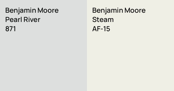 Benjamin Moore Pearl River vs. Benjamin Moore Steam comparison