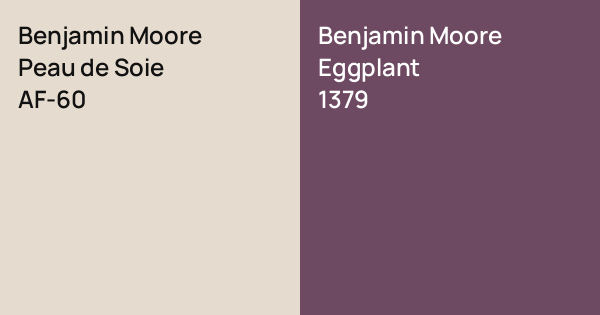 Benjamin Moore Peau de Soie vs. Benjamin Moore Eggplant comparison