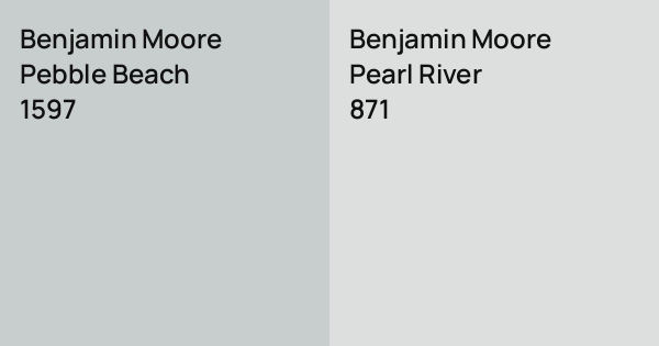Benjamin Moore Pebble Beach vs. Benjamin Moore Pearl River comparison
