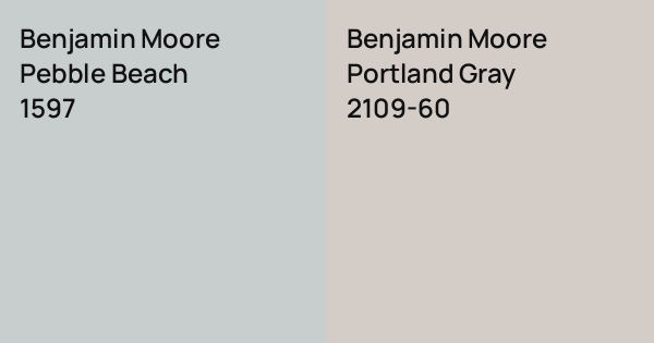Benjamin Moore Pebble Beach vs. Benjamin Moore Portland Gray comparison