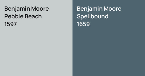 Benjamin Moore Pebble Beach vs. Benjamin Moore Spellbound comparison