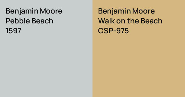 Benjamin Moore Pebble Beach vs. Benjamin Moore Walk on the Beach comparison