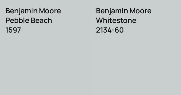 Benjamin Moore Pebble Beach vs. Benjamin Moore Whitestone comparison
