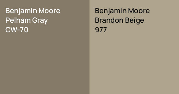 Benjamin Moore Pelham Gray vs. Benjamin Moore Brandon Beige comparison
