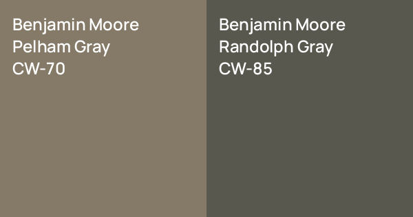 Benjamin Moore Pelham Gray vs. Benjamin Moore Randolph Gray comparison