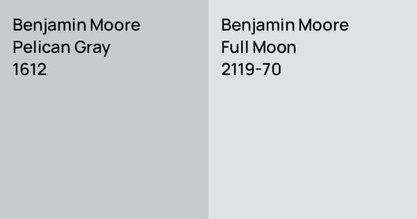 Benjamin Moore Pelican Gray vs. Benjamin Moore Full Moon comparison