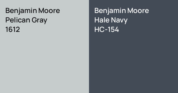 Benjamin Moore Pelican Gray vs. Benjamin Moore Hale Navy comparison