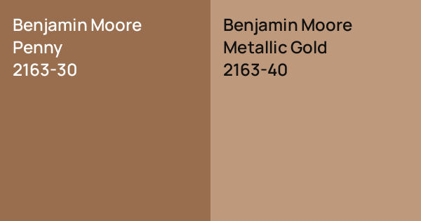 Benjamin Moore Penny vs. Benjamin Moore Metallic Gold comparison