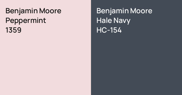 Benjamin Moore Peppermint vs. Benjamin Moore Hale Navy comparison