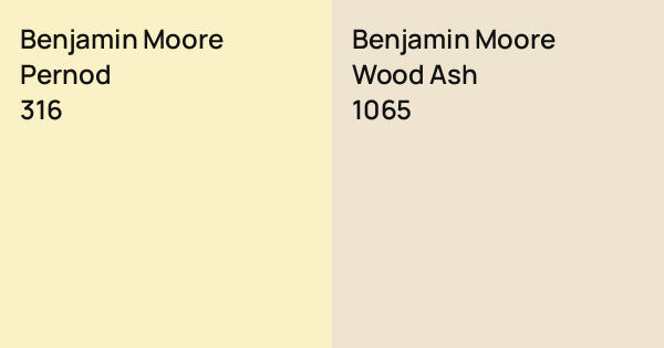 Benjamin Moore Pernod vs. Benjamin Moore Wood Ash comparison