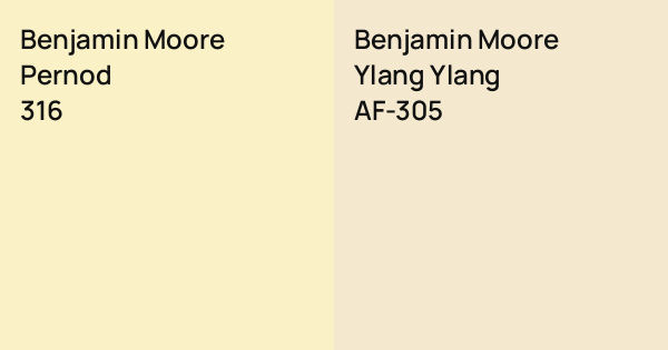 Benjamin Moore Pernod vs. Benjamin Moore Ylang Ylang comparison