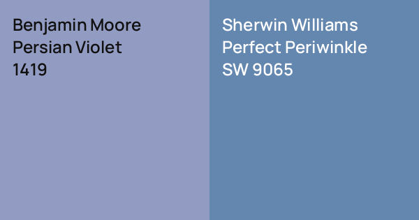 Benjamin Moore Persian Violet vs. Sherwin Williams Perfect Periwinkle ...