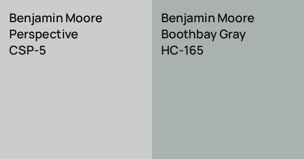 Benjamin Moore Perspective vs. Benjamin Moore Boothbay Gray comparison