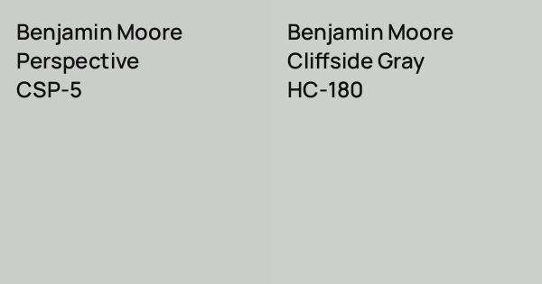 Benjamin Moore Perspective vs. Benjamin Moore Cliffside Gray comparison