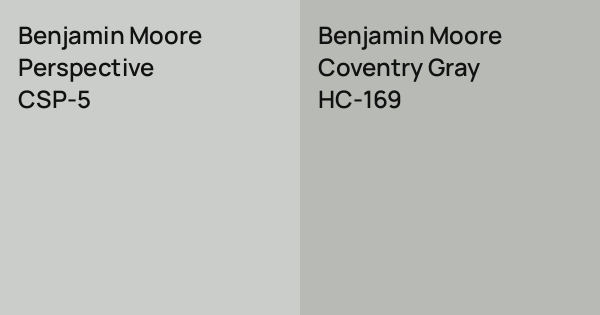 Benjamin Moore Perspective vs. Benjamin Moore Coventry Gray comparison