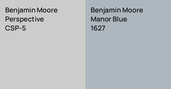 Benjamin Moore Perspective vs. Benjamin Moore Manor Blue comparison