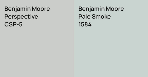 Benjamin Moore Perspective vs. Benjamin Moore Pale Smoke comparison