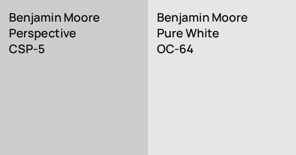 Benjamin Moore Perspective vs. Benjamin Moore Pure White comparison