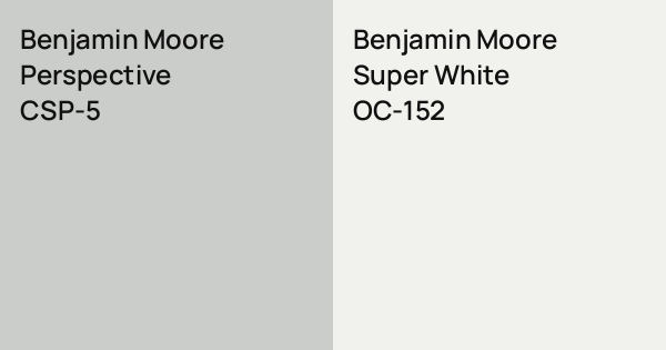 Benjamin Moore Perspective vs. Benjamin Moore Super White comparison