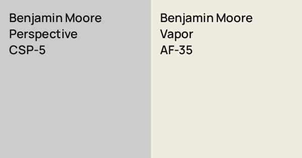 Benjamin Moore Perspective vs. Benjamin Moore Vapor comparison