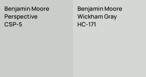 Benjamin Moore Perspective vs. Benjamin Moore Wickham Gray comparison