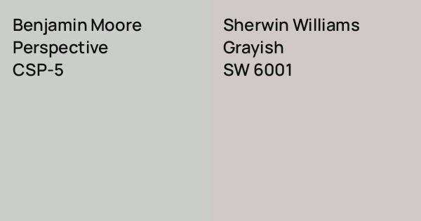 Benjamin Moore Perspective vs. Sherwin Williams Grayish comparison