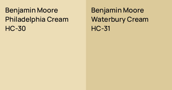 Benjamin Moore Philadelphia Cream vs. Benjamin Moore Waterbury Cream ...