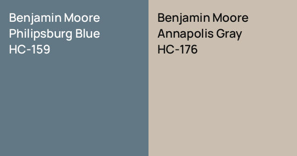 Benjamin Moore Philipsburg Blue vs. Benjamin Moore Annapolis Gray ...