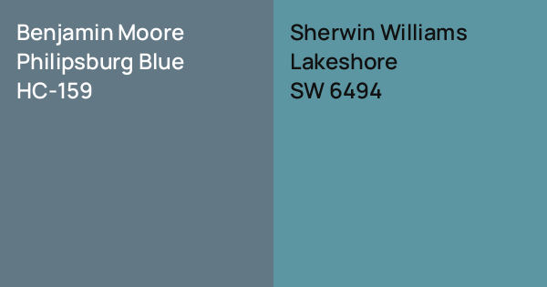 Benjamin Moore Philipsburg Blue vs. Sherwin Williams Lakeshore comparison