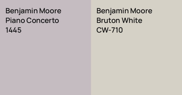 Benjamin Moore Piano Concerto vs. Benjamin Moore Bruton White comparison