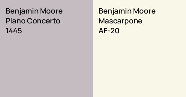 Benjamin Moore Piano Concerto vs. Benjamin Moore Mascarpone comparison
