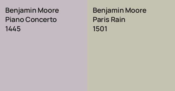 Benjamin Moore Piano Concerto vs. Benjamin Moore Paris Rain comparison