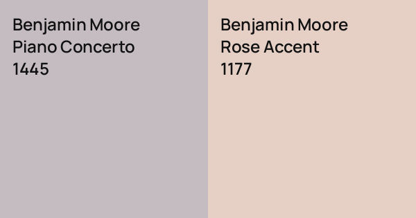 Benjamin Moore Piano Concerto vs. Benjamin Moore Rose Accent comparison