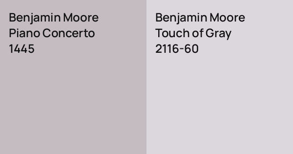 Benjamin Moore Piano Concerto vs. Benjamin Moore Touch of Gray comparison