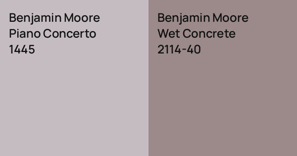 Benjamin Moore Piano Concerto vs. Benjamin Moore Wet Concrete comparison