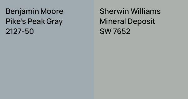Benjamin Moore Pike's Peak Gray vs. Sherwin Williams Mineral Deposit ...
